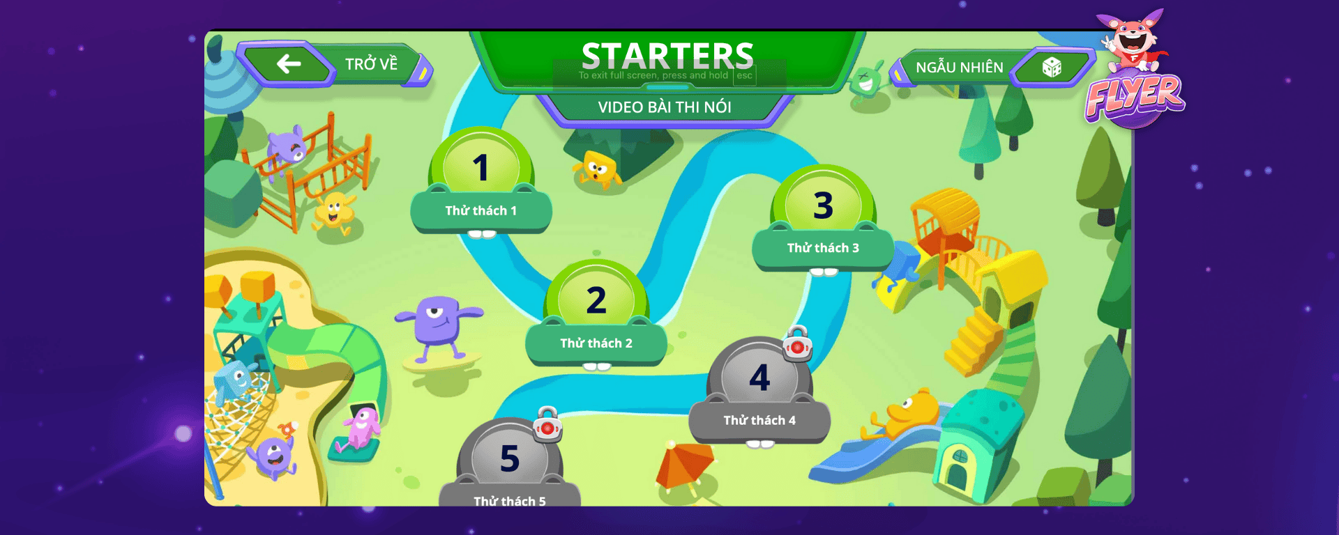 Bài thi Starters - Phòng thi ảo FLYER