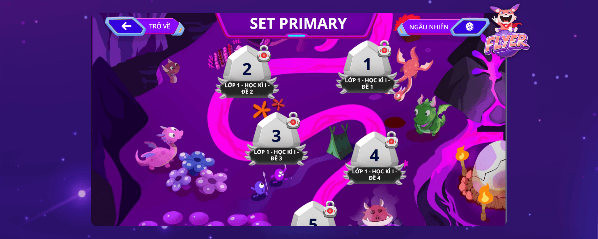 Bài thi học kỳ cấp 1 (SET Primary) - Phòng thi ảo FLYER